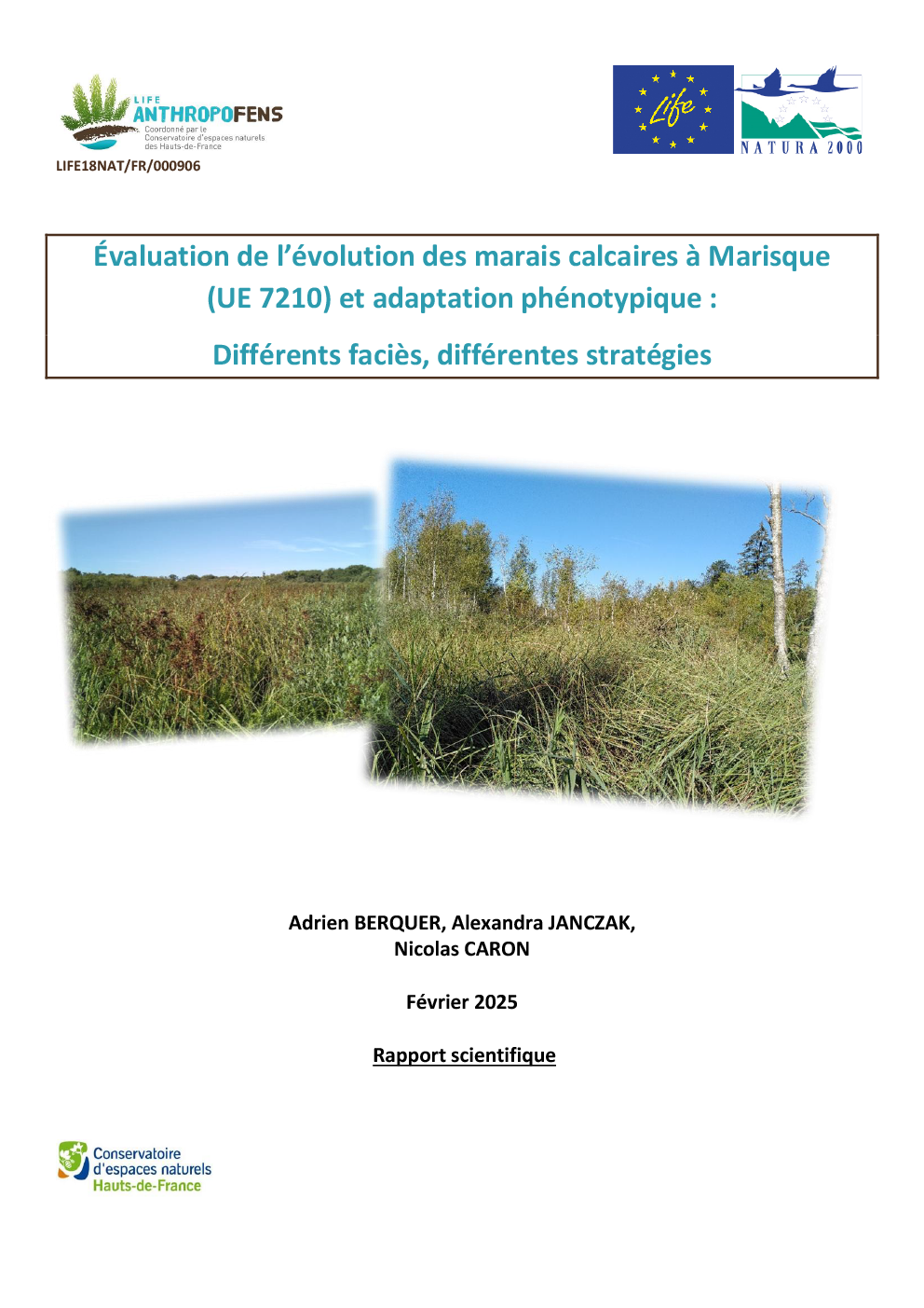 Une nouvelle étude à découvrir : Évaluation de l’évolution des marais ...